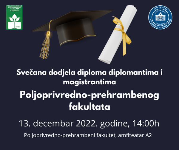SVEČANA DODJELA DIPLOMA DIPLOMANTIMA I MAGISTRANTIMA POLJOPRIVREDNO ...